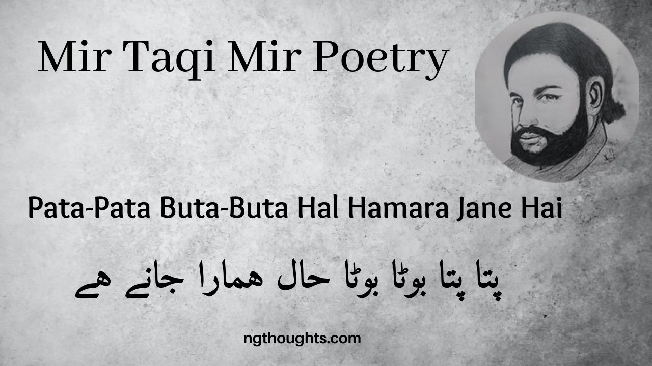 Pata-Pata Buta-Buta Hal Hamara Jane Hai - Mir Taqi Mir Poetry - NG Thoughts